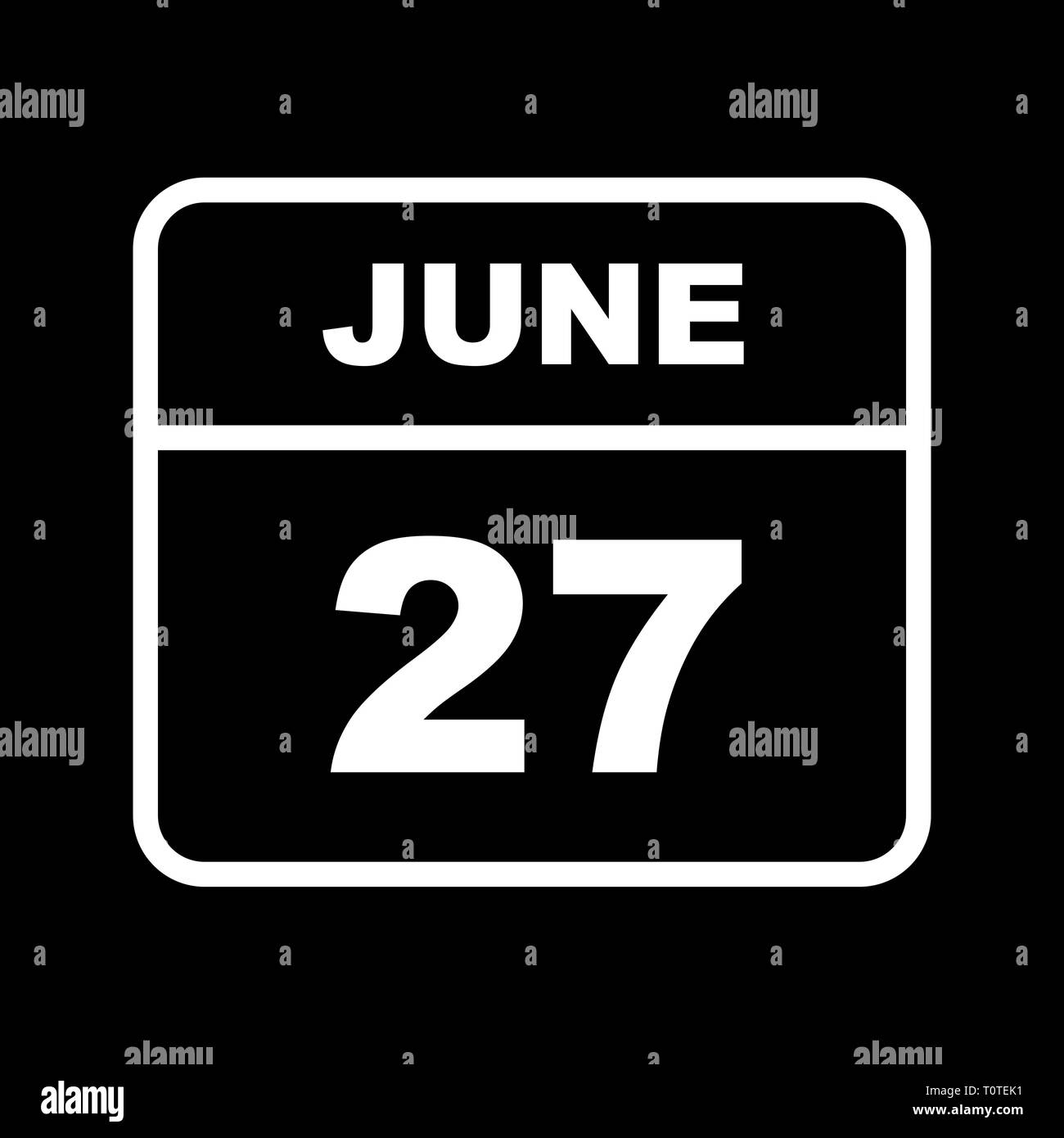 June 27th Date on a Single Day Calendar Stock Photo - Alamy
