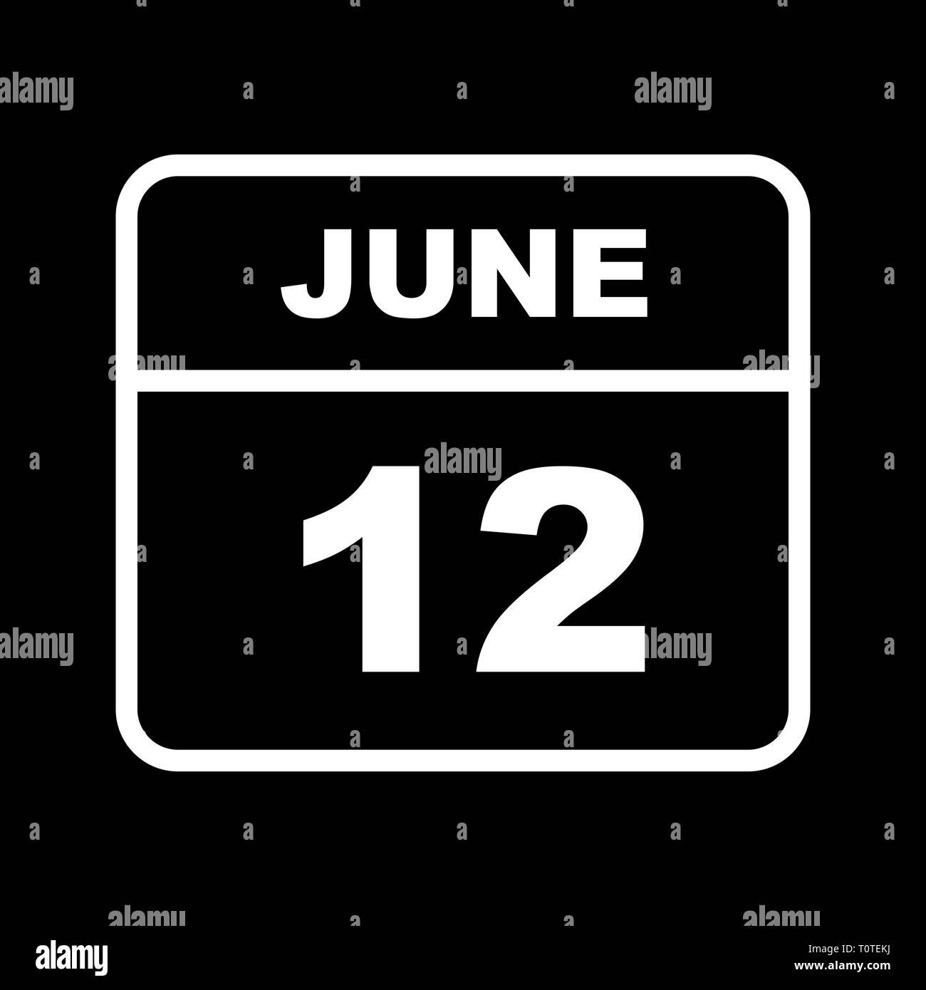 12 june calendar Black and White Stock Photos & Images - Alamy