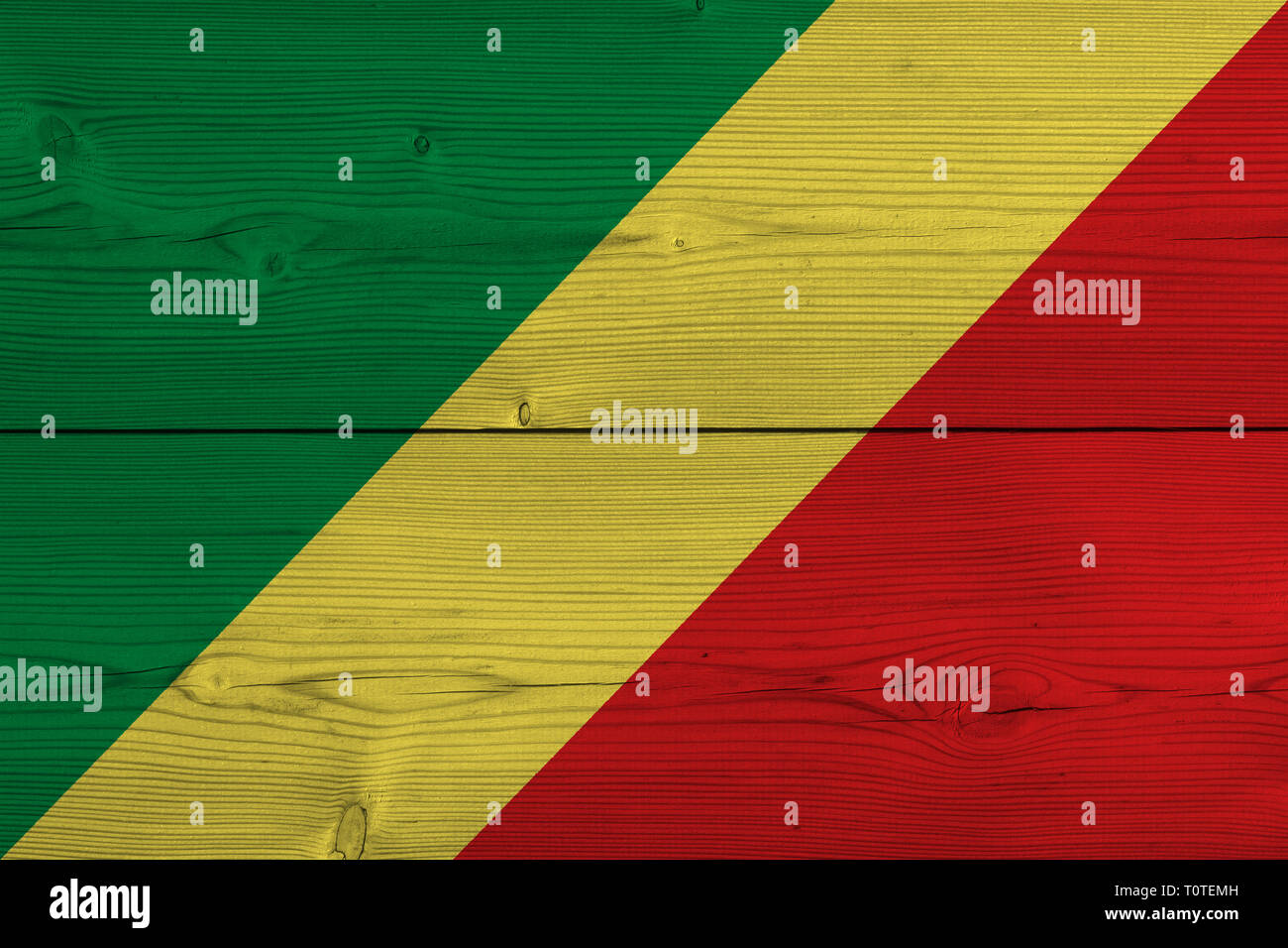 Congo flag painted on old wood plank. Patriotic background. National ...