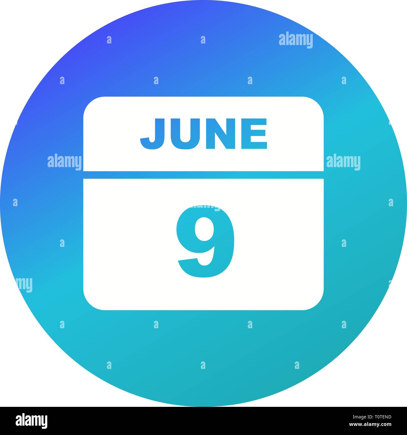 June 9th Date on a Single Day Calendar Stock Photo - Alamy