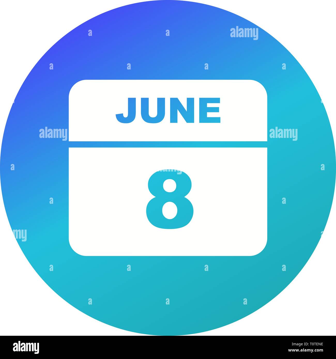 June 8th Date on a Single Day Calendar Stock Photo - Alamy