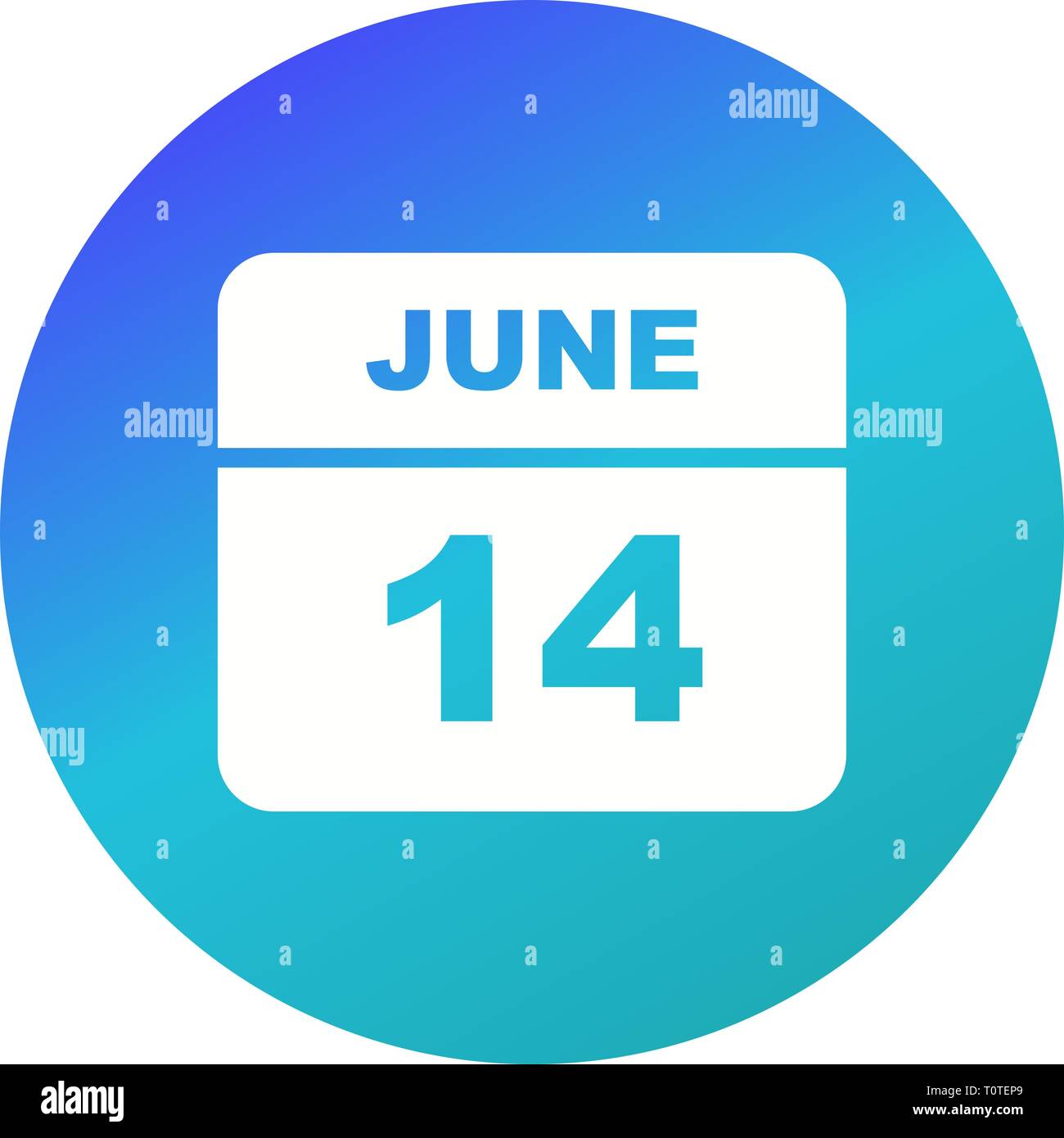 June 14th Date on a Single Day Calendar Stock Photo - Alamy