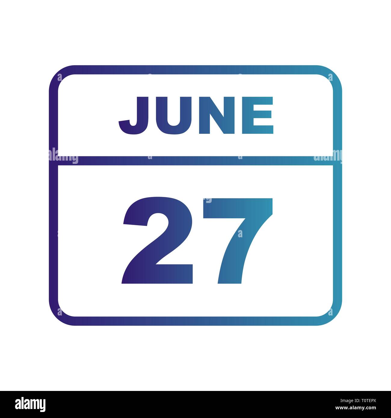 June 27th Date on a Single Day Calendar Stock Photo - Alamy
