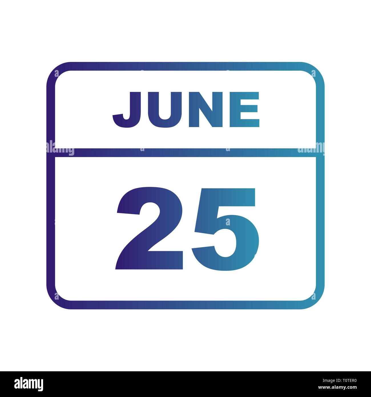 June 25th Date on a Single Day Calendar Stock Photo - Alamy