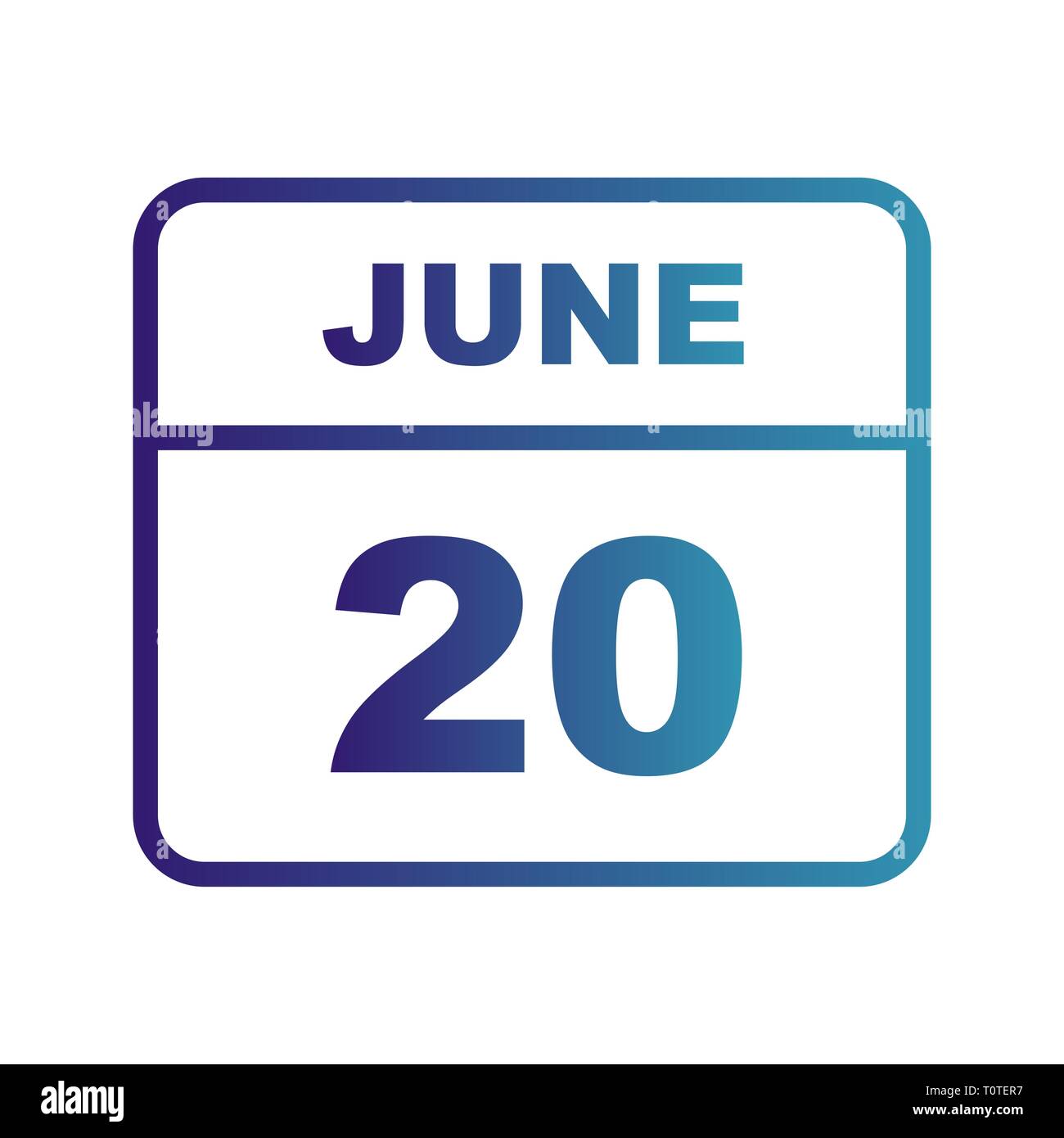 June 20th Date on a Single Day Calendar Stock Photo - Alamy