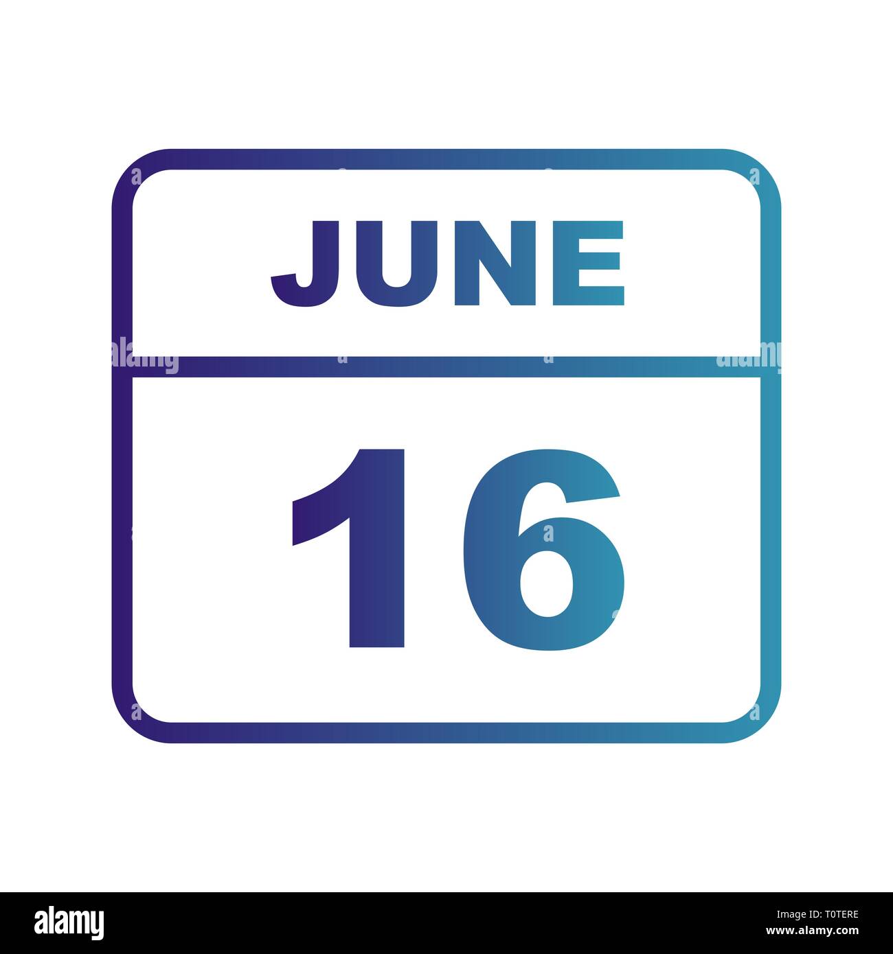 June 16th Date on a Single Day Calendar Stock Photo - Alamy
