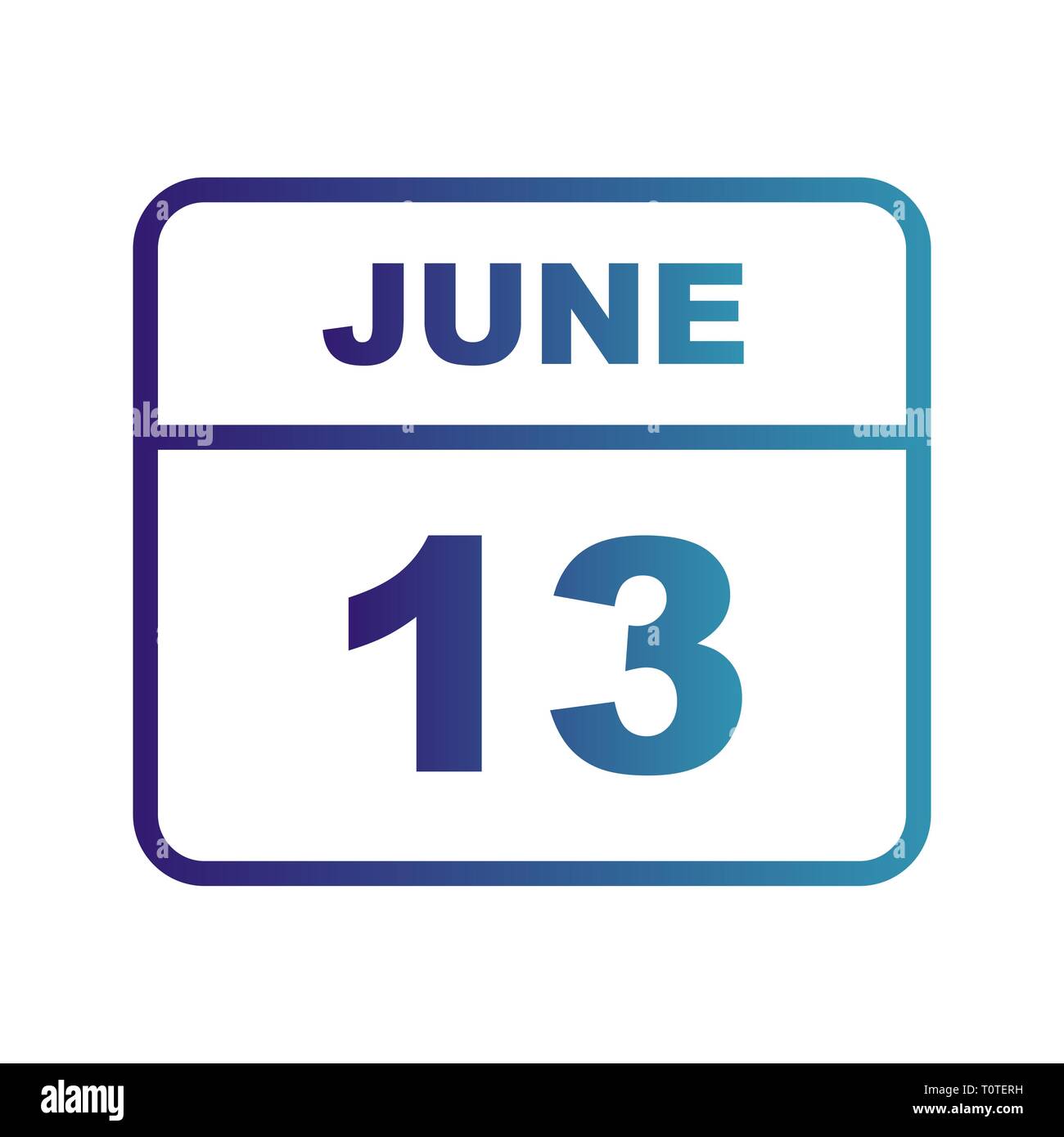 June 13th Date on a Single Day Calendar Stock Photo - Alamy