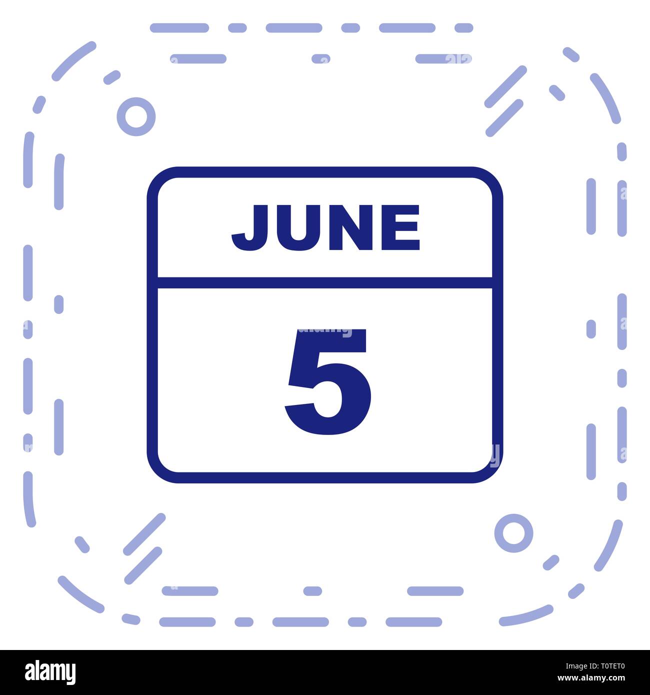 June 5th Date on a Single Day Calendar Stock Photo - Alamy