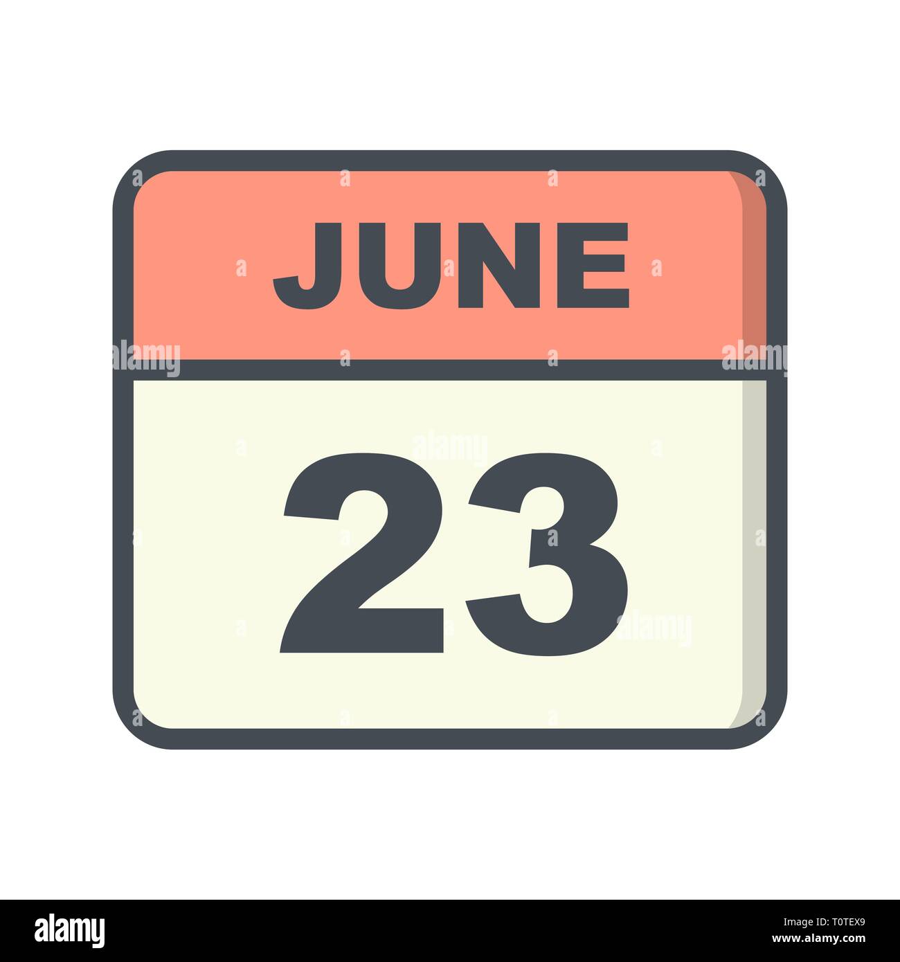 June 23rd Date on a Single Day Calendar Stock Photo - Alamy