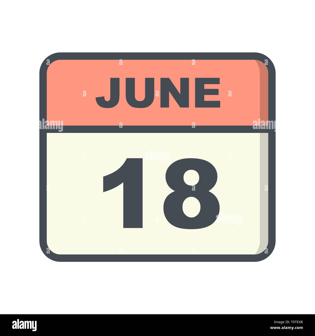 June 18th Date on a Single Day Calendar Stock Photo - Alamy