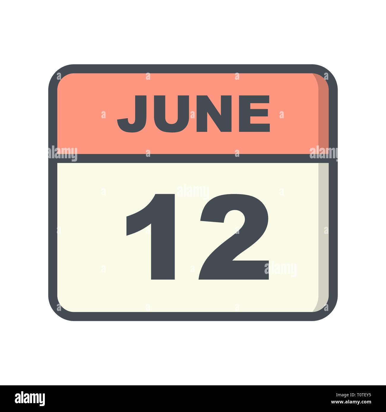 June 12th Date on a Single Day Calendar Stock Photo - Alamy