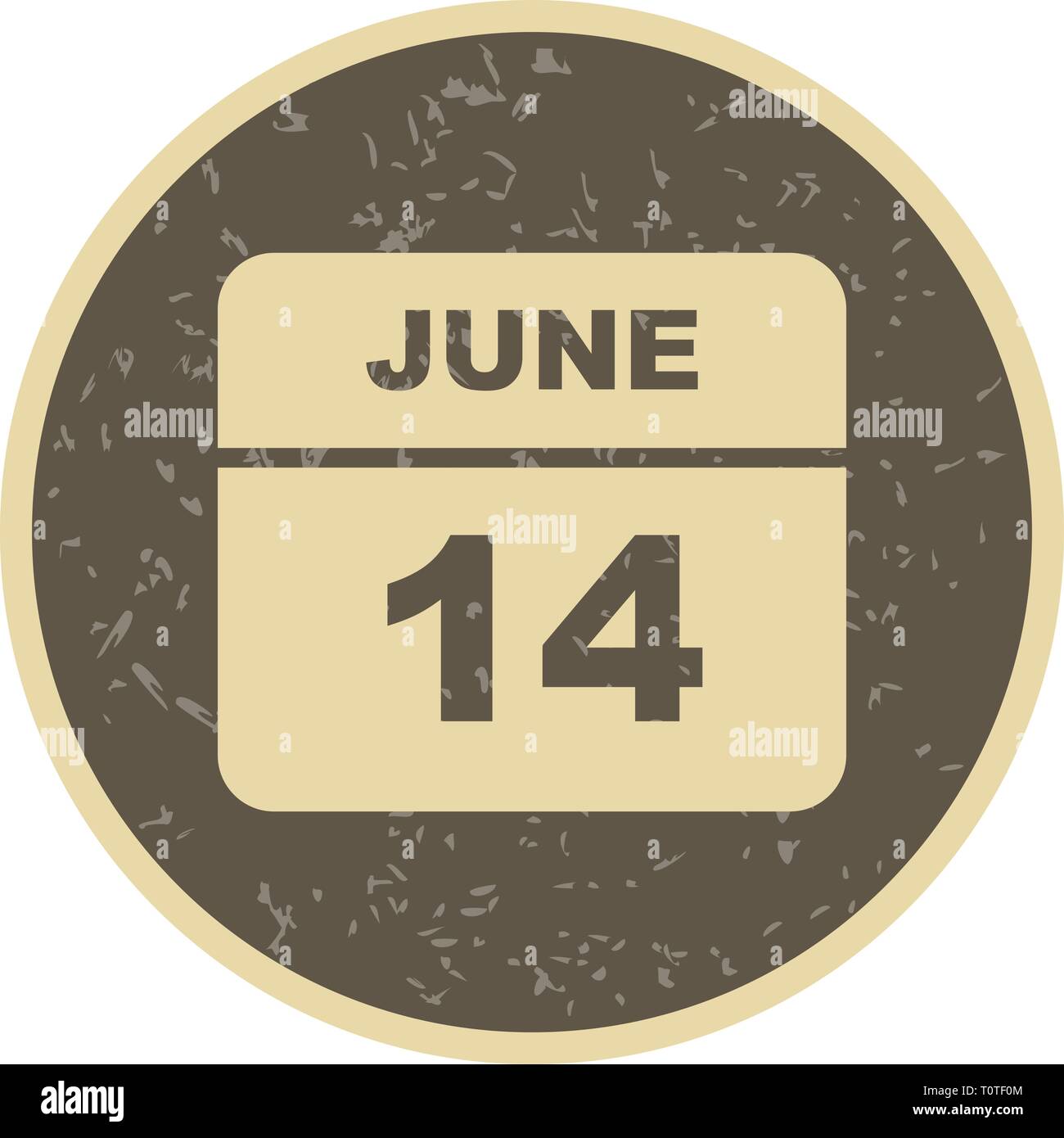 June 14th Date on a Single Day Calendar Stock Photo - Alamy