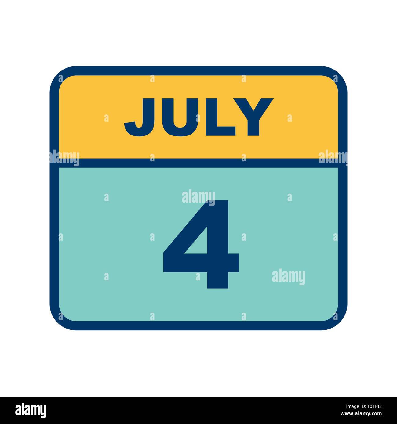 July 4th Date on a Single Day Calendar Stock Photo - Alamy