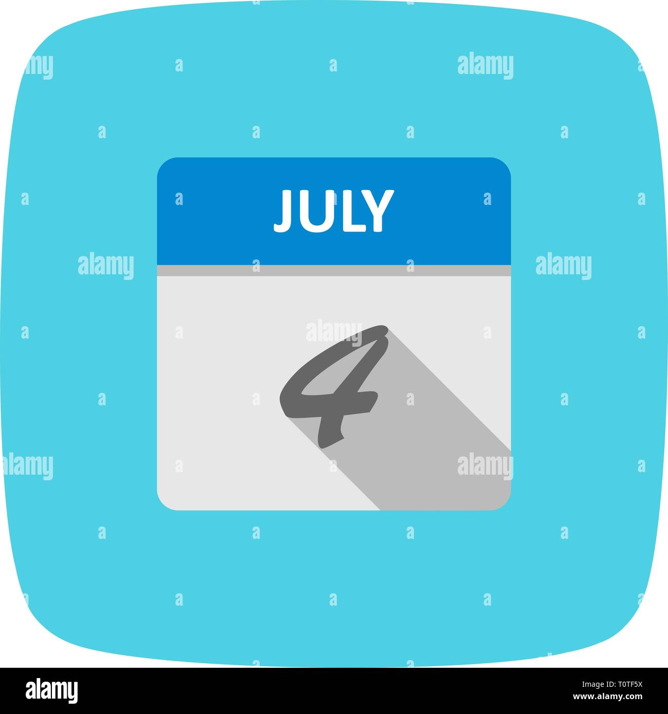 July 4th Date on a Single Day Calendar Stock Photo - Alamy