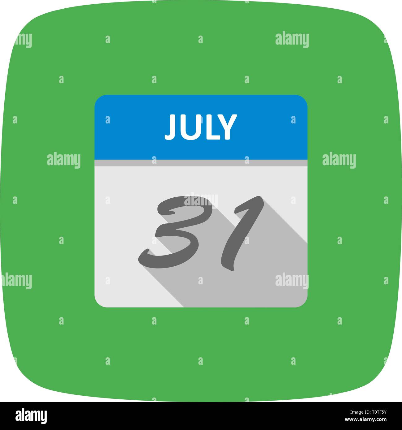 July 31st Date on a Single Day Calendar Stock Photo - Alamy