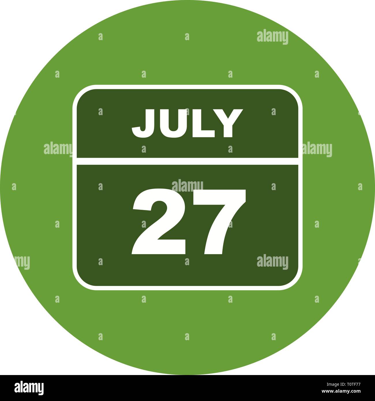 July 27th Date on a Single Day Calendar Stock Photo - Alamy