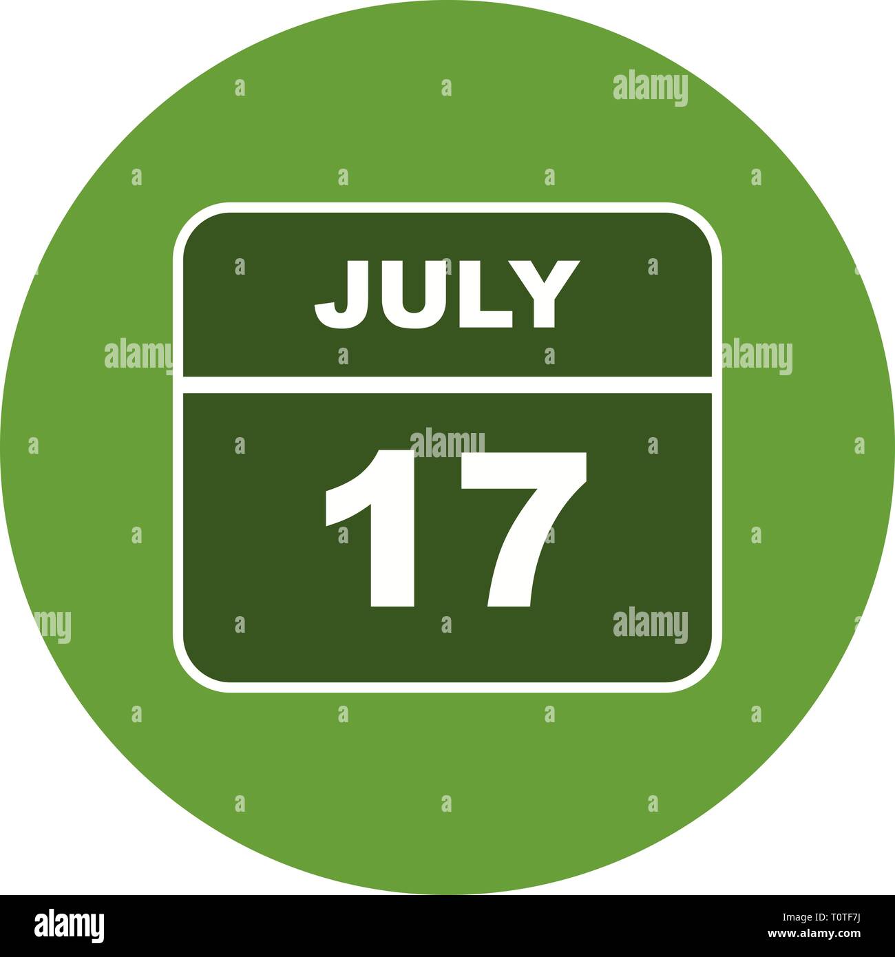 July 17th Date on a Single Day Calendar Stock Photo - Alamy