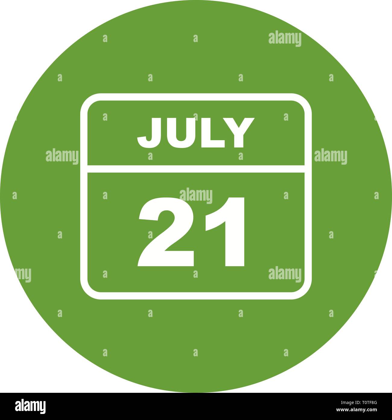 July 21st Date on a Single Day Calendar Stock Photo - Alamy