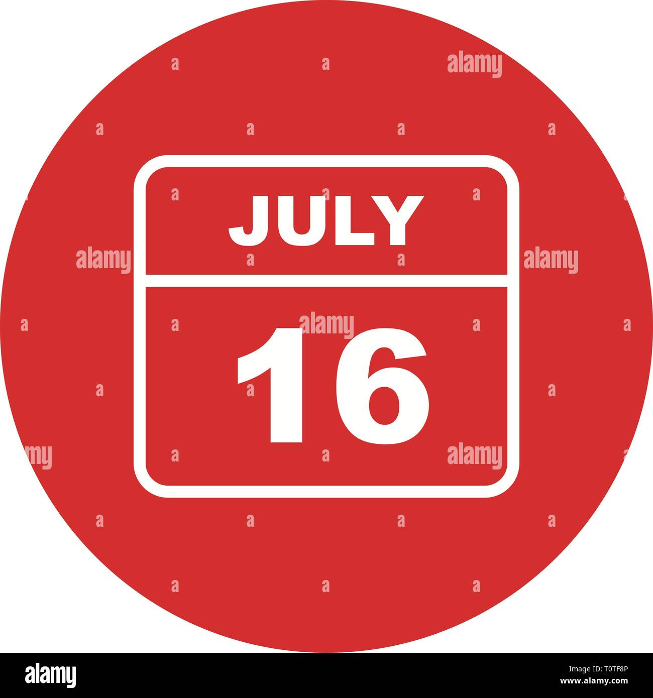 July 16th Date on a Single Day Calendar Stock Photo - Alamy