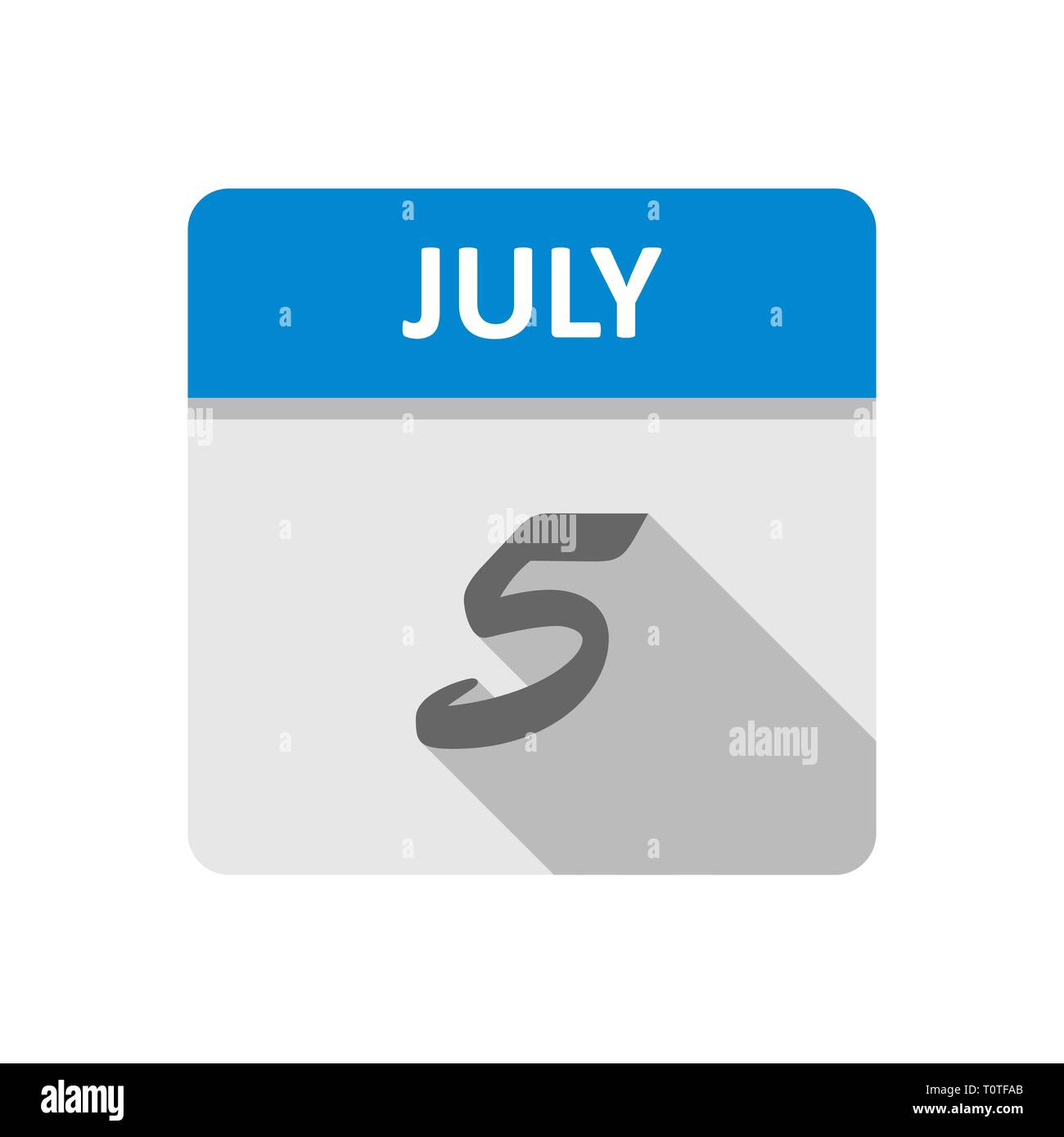 July 5th Date on a Single Day Calendar Stock Photo - Alamy