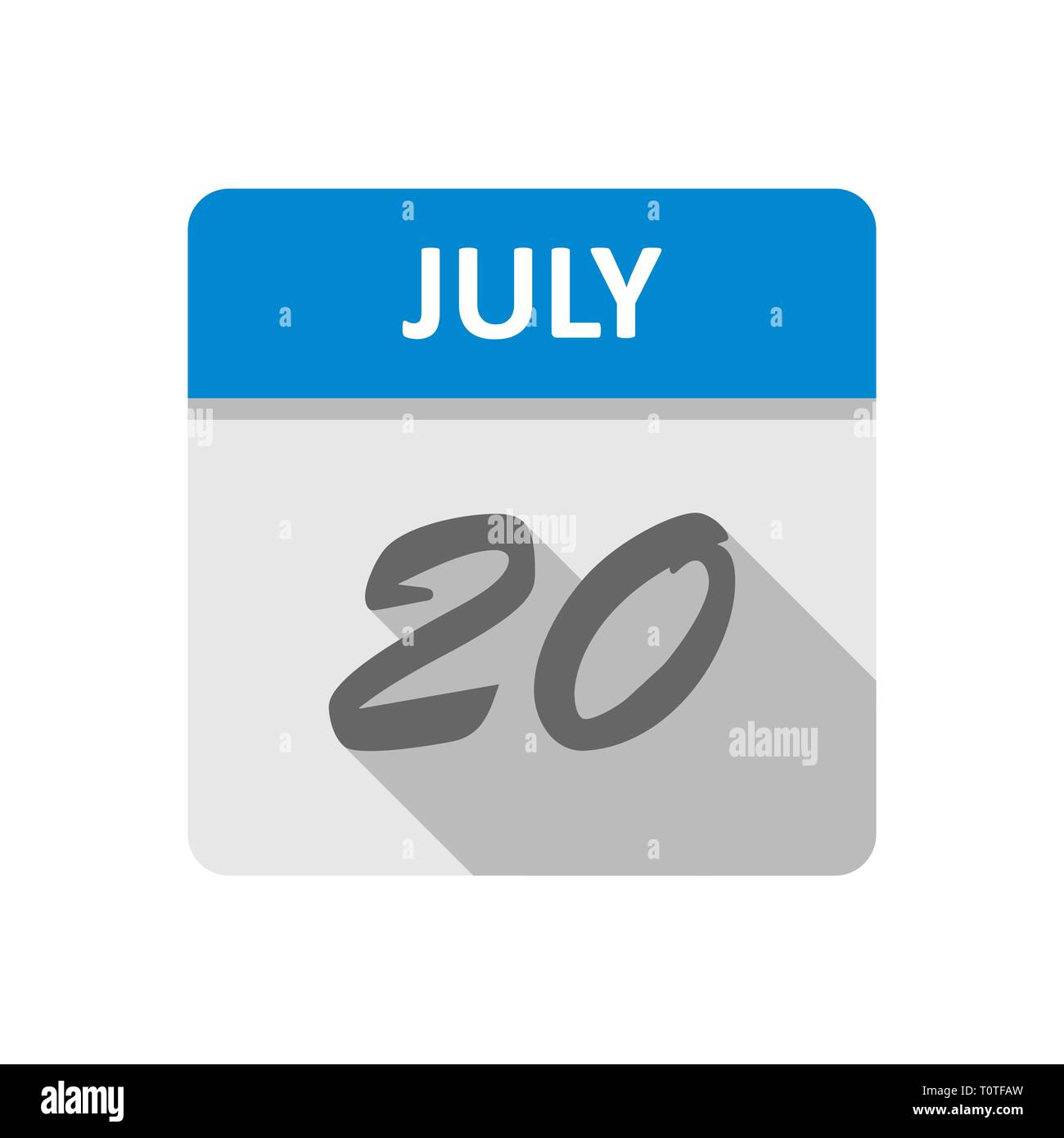 July 20th Date on a Single Day Calendar Stock Photo - Alamy