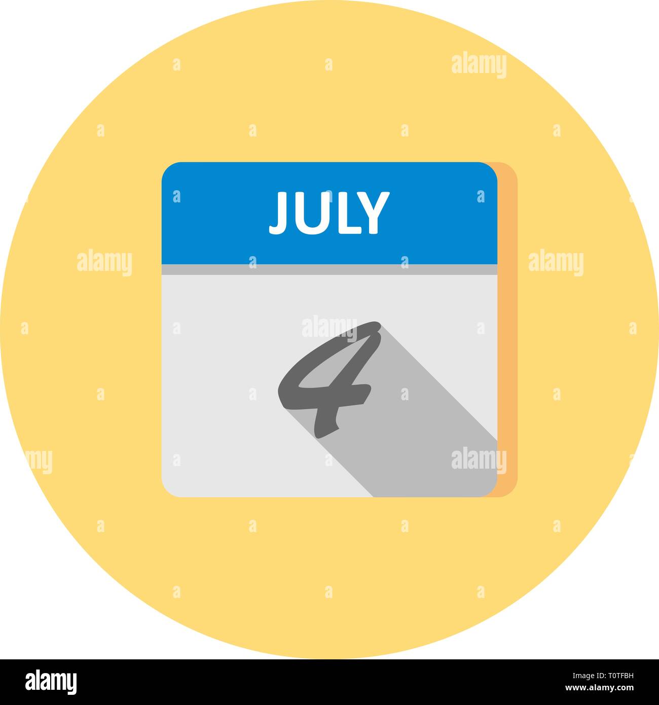 July 4th Date on a Single Day Calendar Stock Photo - Alamy