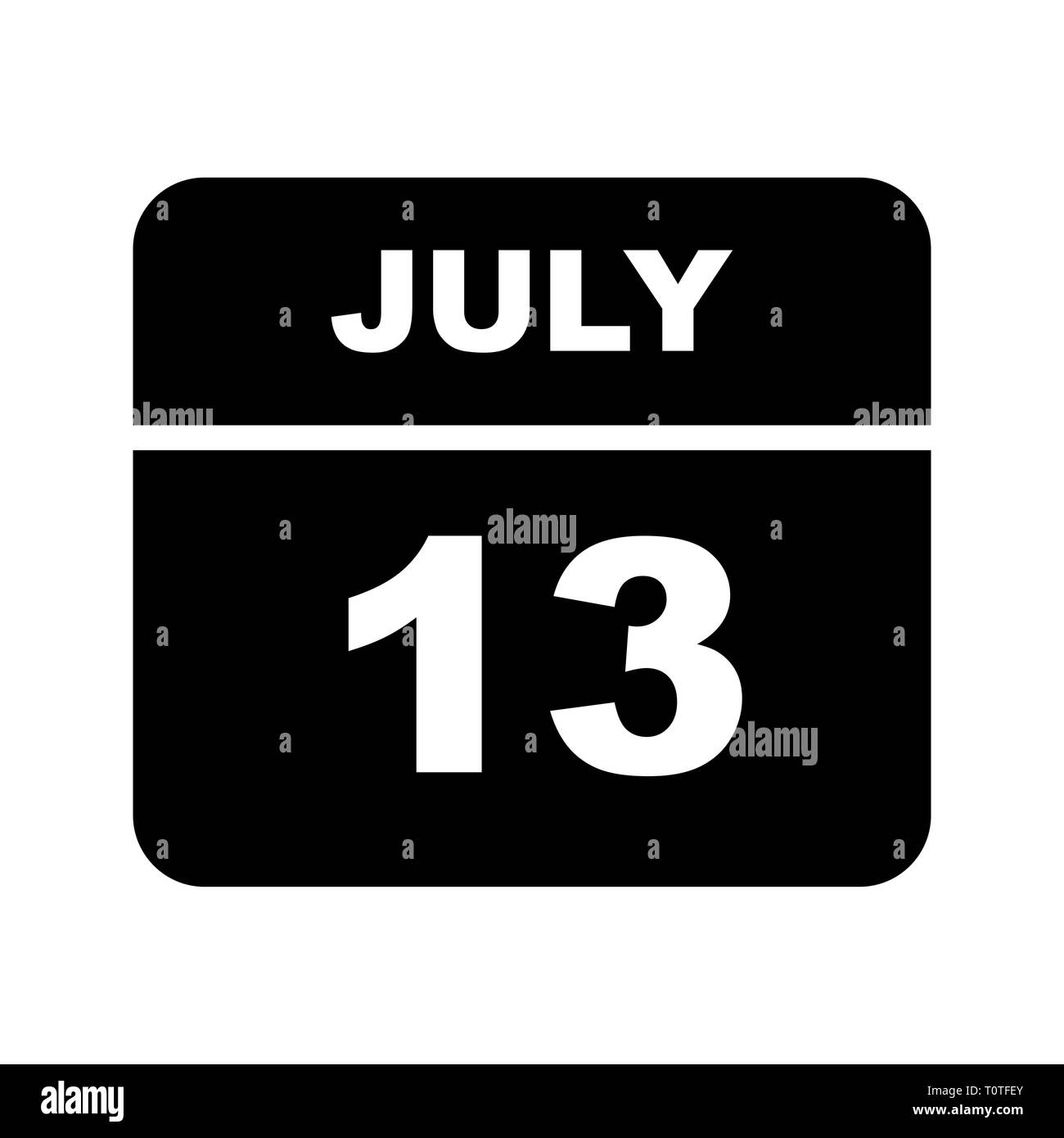July 13th Date on a Single Day Calendar Stock Photo - Alamy
