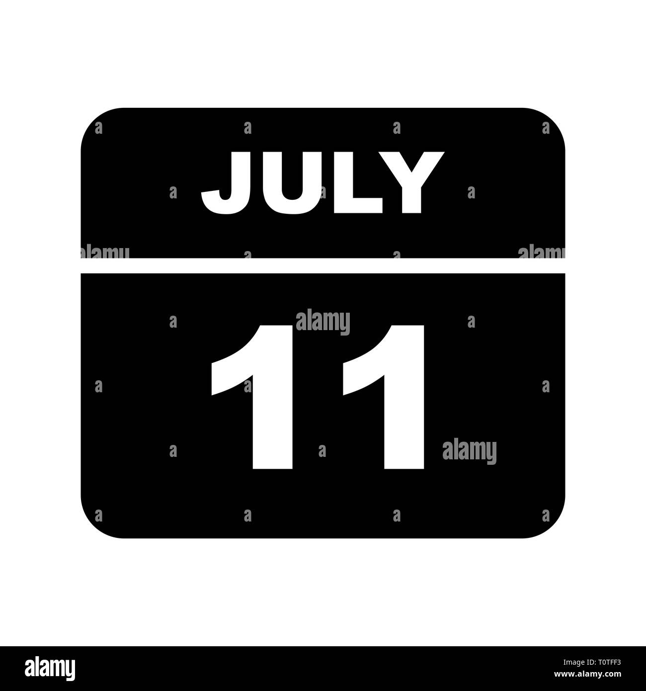 July 11th Date on a Single Day Calendar Stock Photo - Alamy
