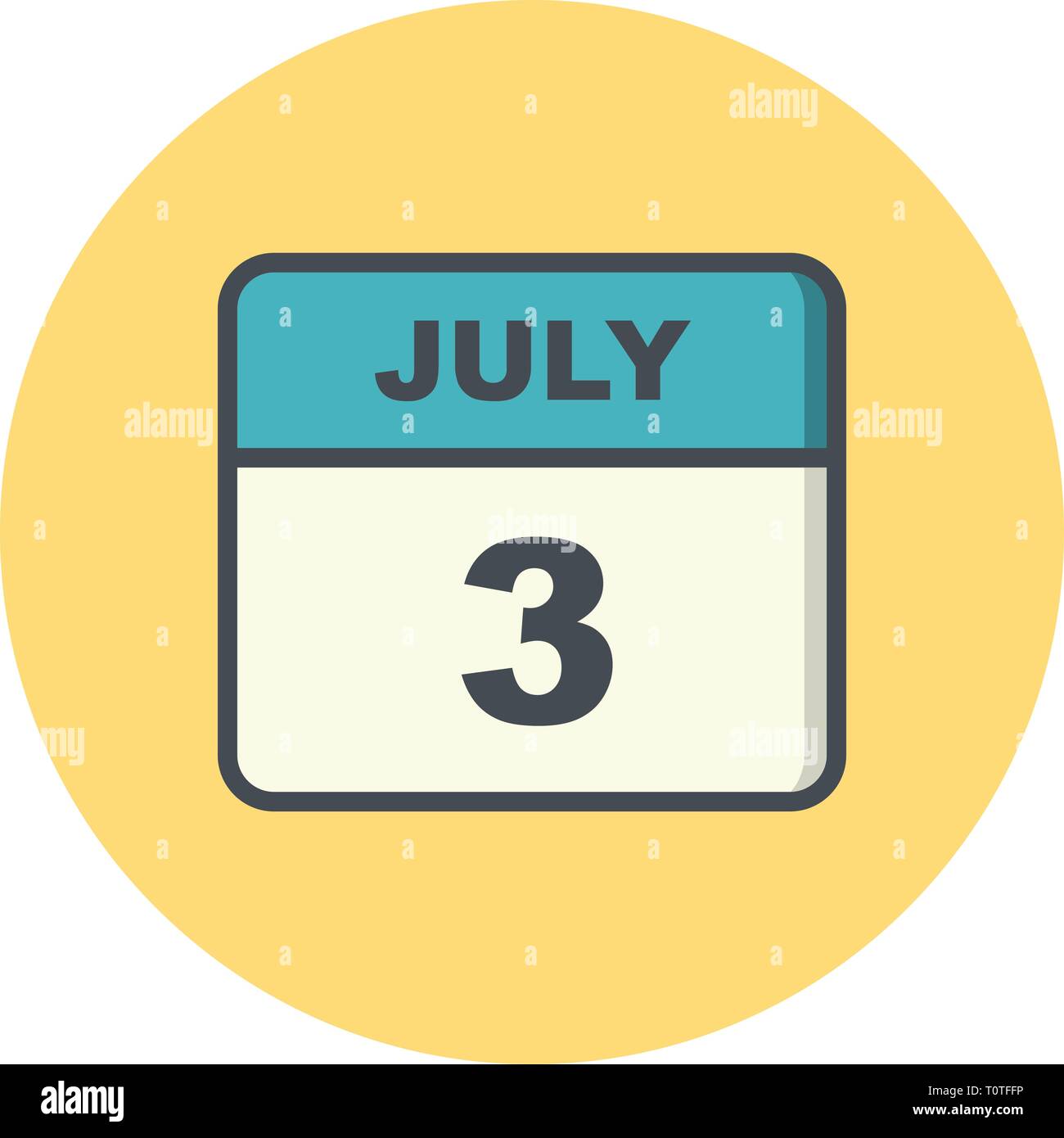 July 3rd Date on a Single Day Calendar Stock Photo - Alamy