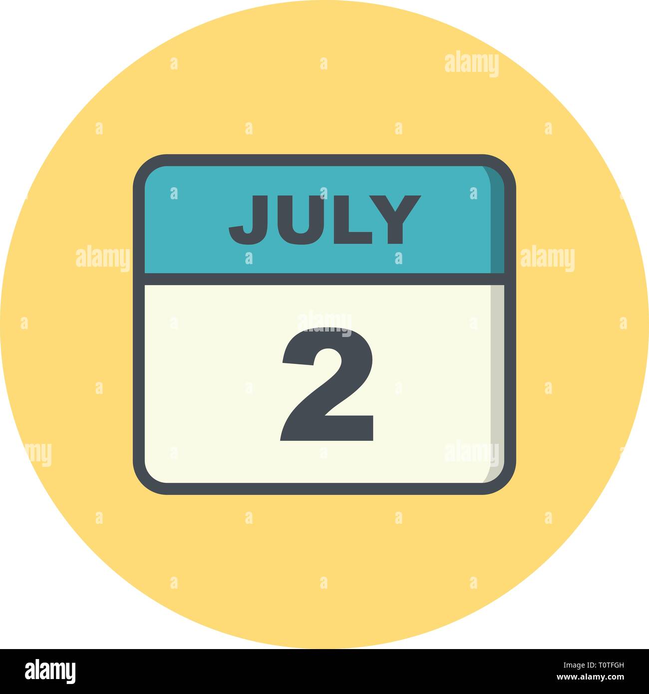 July 2nd Date on a Single Day Calendar Stock Photo - Alamy