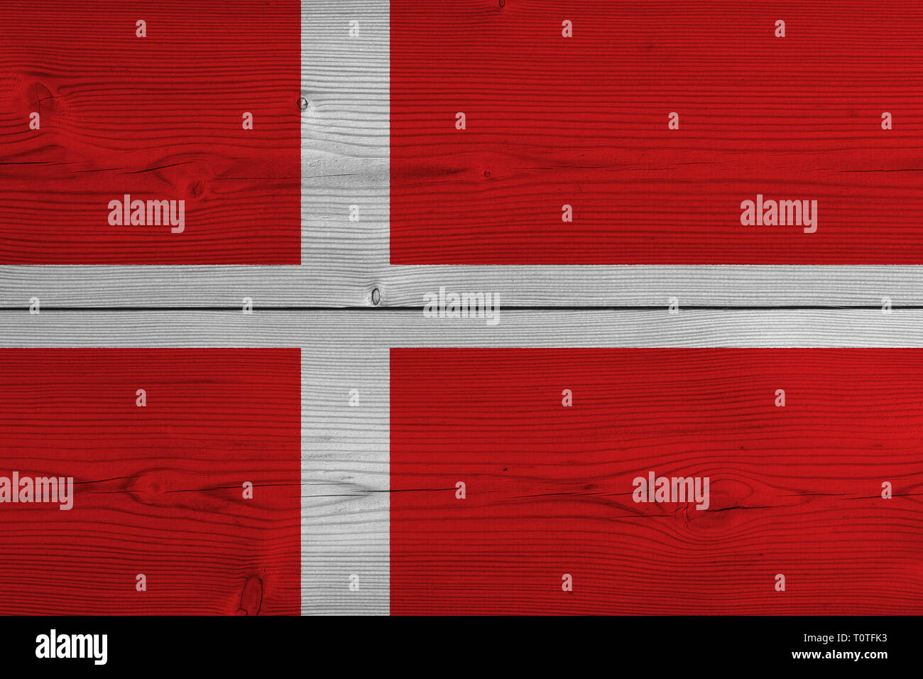 Denmark flag painted on old wood plank. Patriotic background. National ...