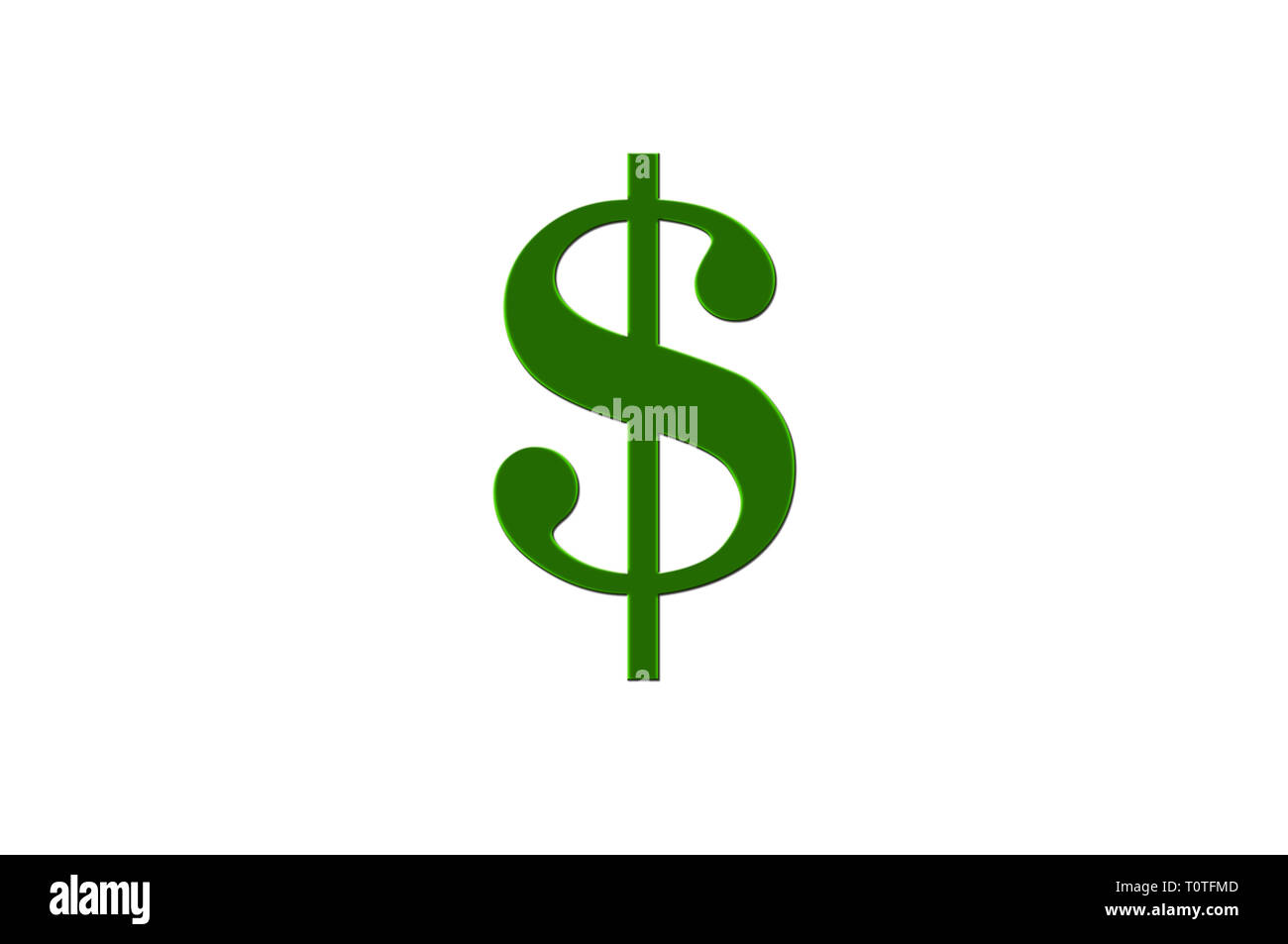 Illustration of Green Dollar Sign on a White Background Stock Photo - Alamy
