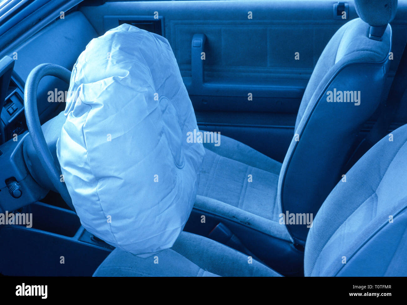 Car with Inflated Airbag Stock Photo - Alamy