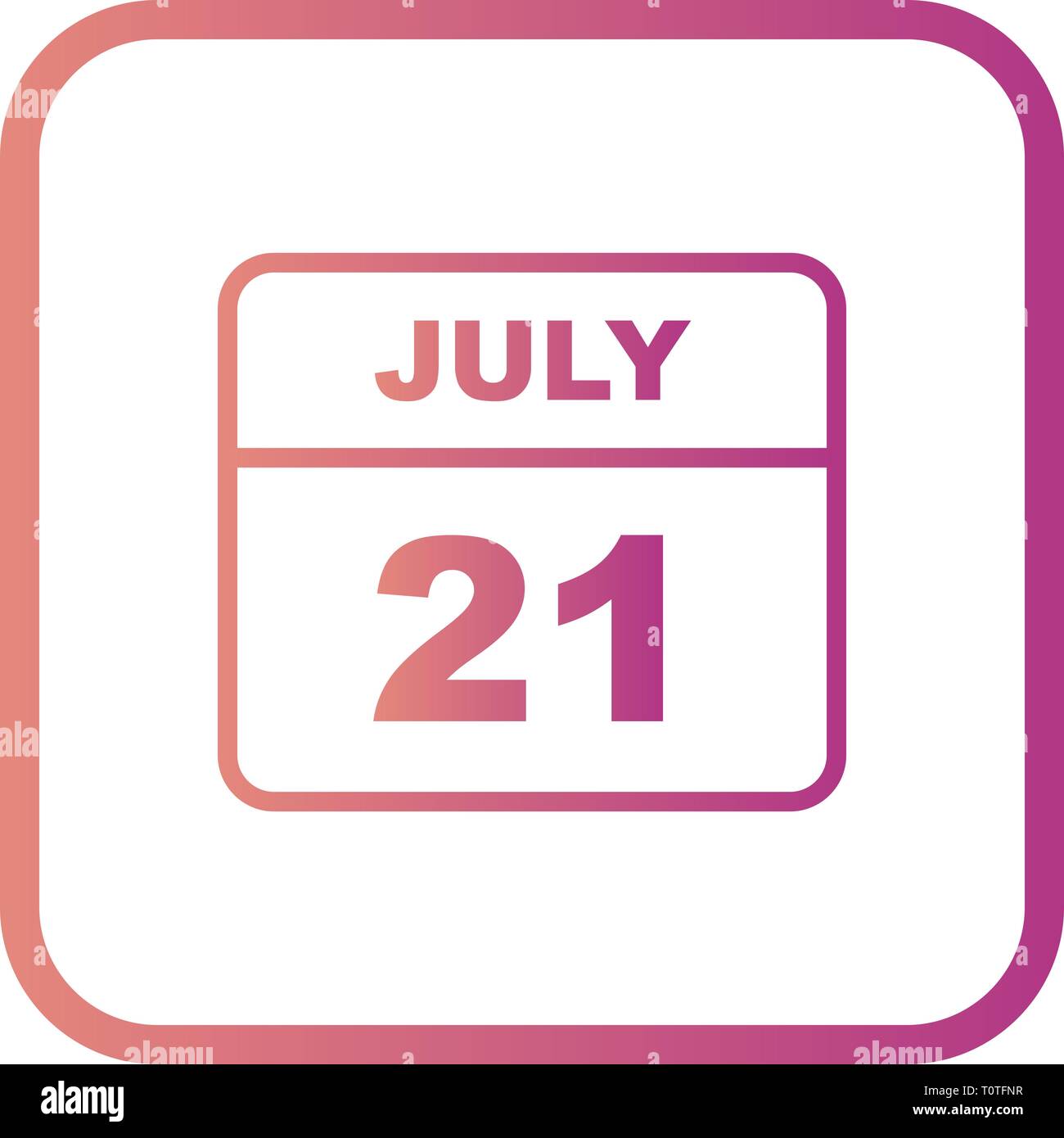 July 21st Date on a Single Day Calendar Stock Photo - Alamy