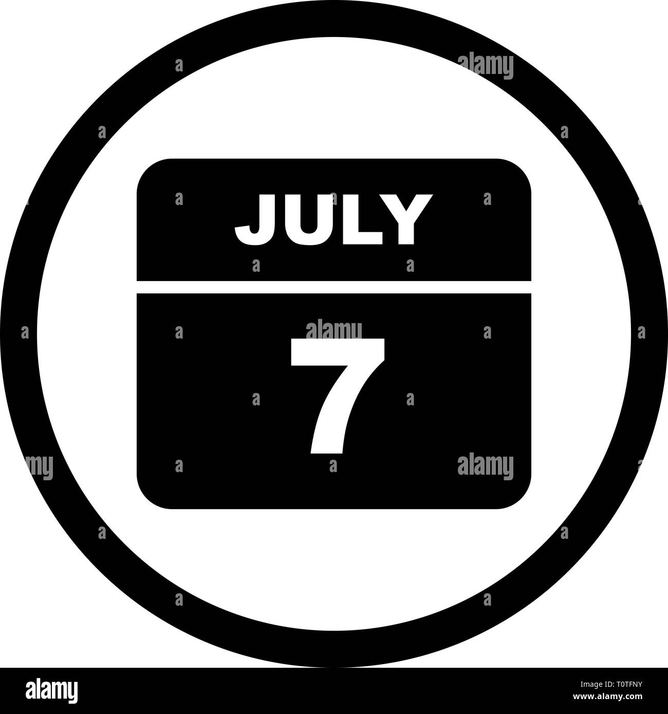 July 7th Date on a Single Day Calendar Stock Photo - Alamy