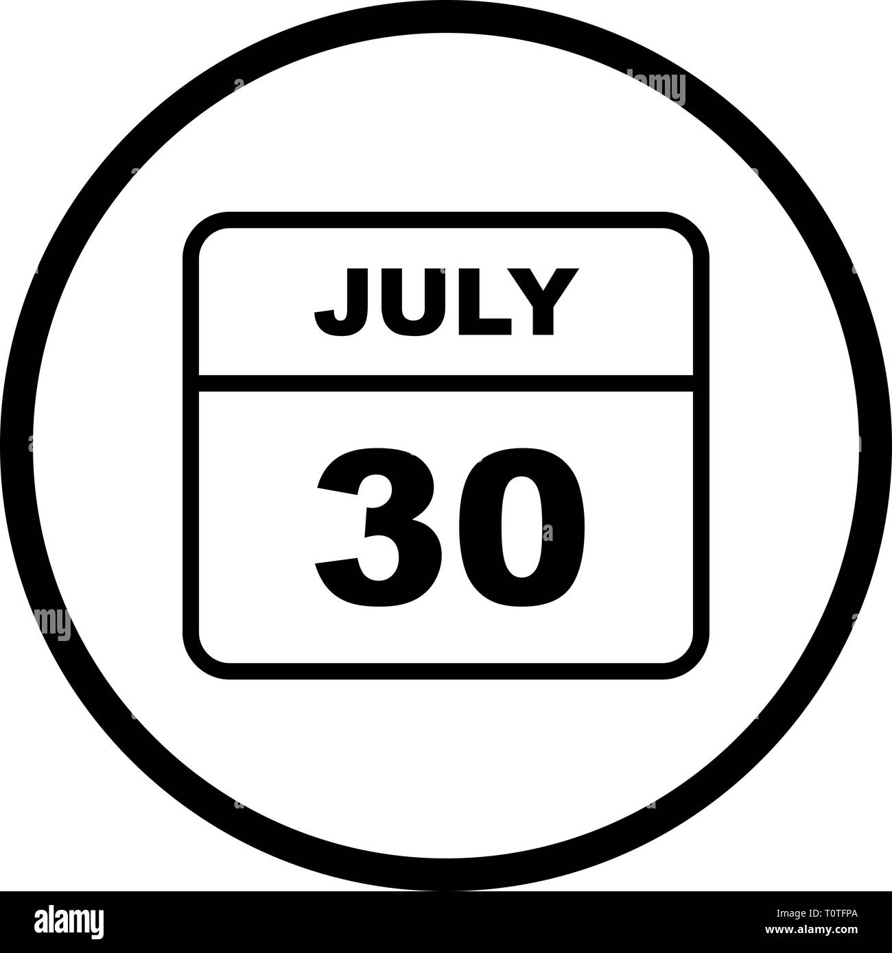 Calendar day 30 Black and White Stock Photos & Images - Alamy