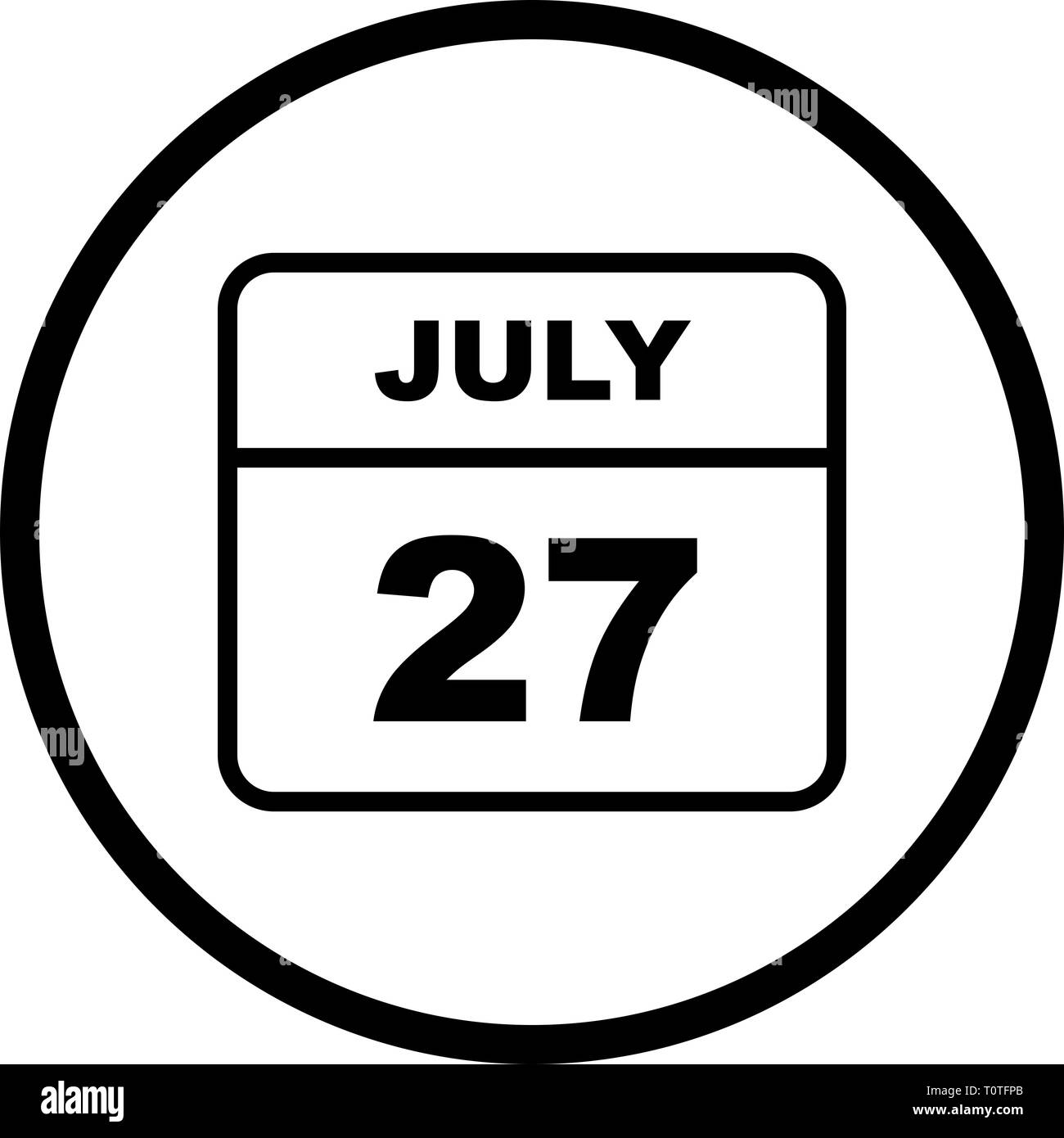 July 27th Date on a Single Day Calendar Stock Photo - Alamy