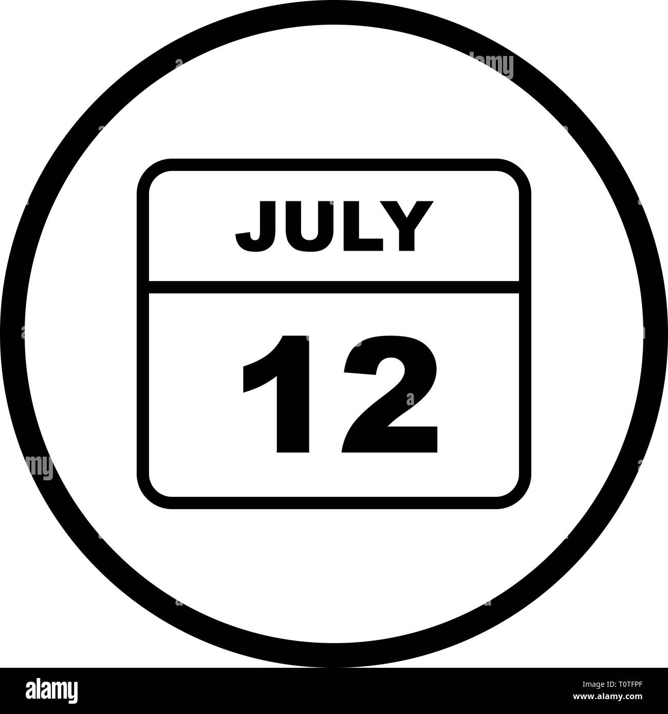 July 12th Date on a Single Day Calendar Stock Photo - Alamy