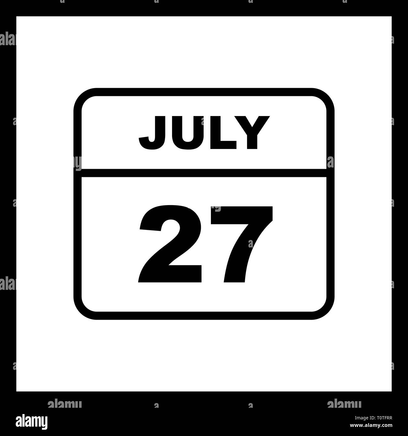 July 27th Date on a Single Day Calendar Stock Photo - Alamy