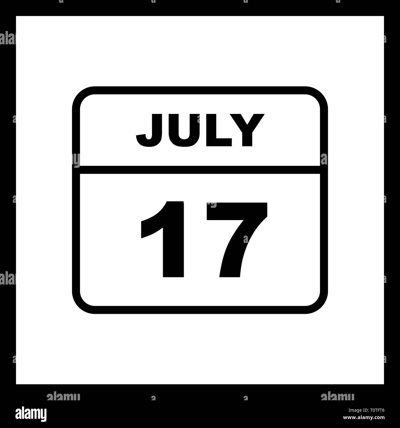July 17th Date on a Single Day Calendar Stock Photo - Alamy