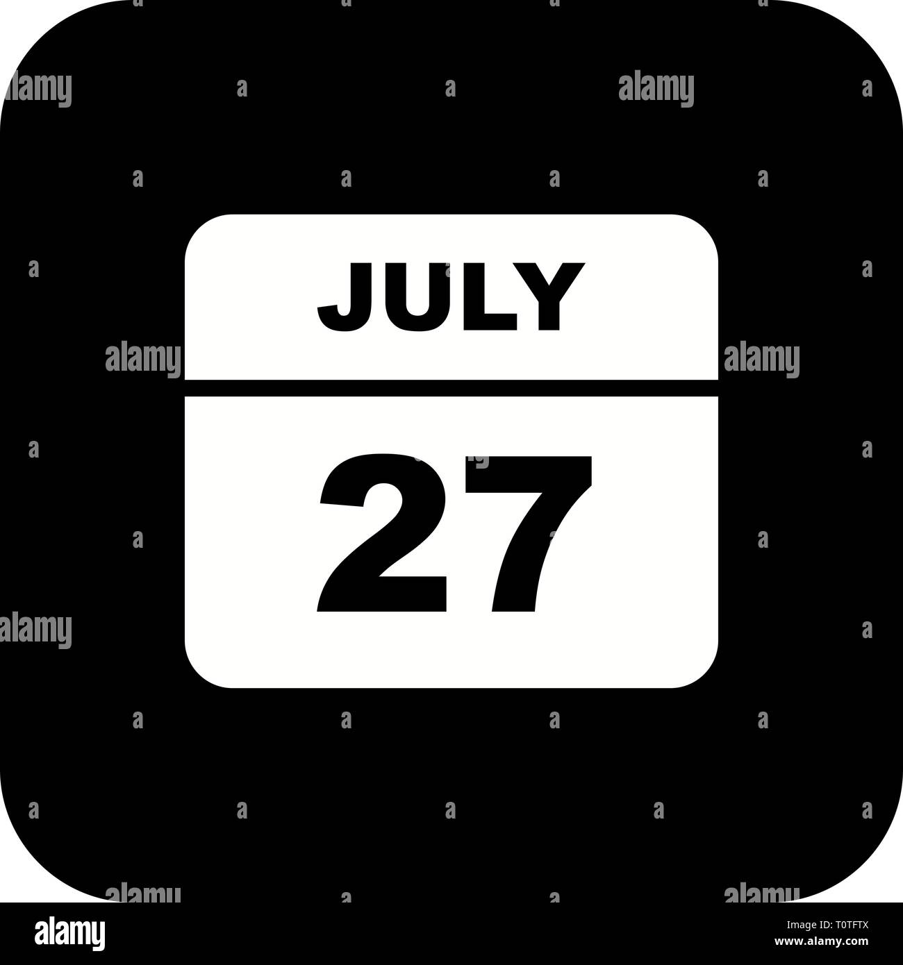 July 27th Date on a Single Day Calendar Stock Photo - Alamy