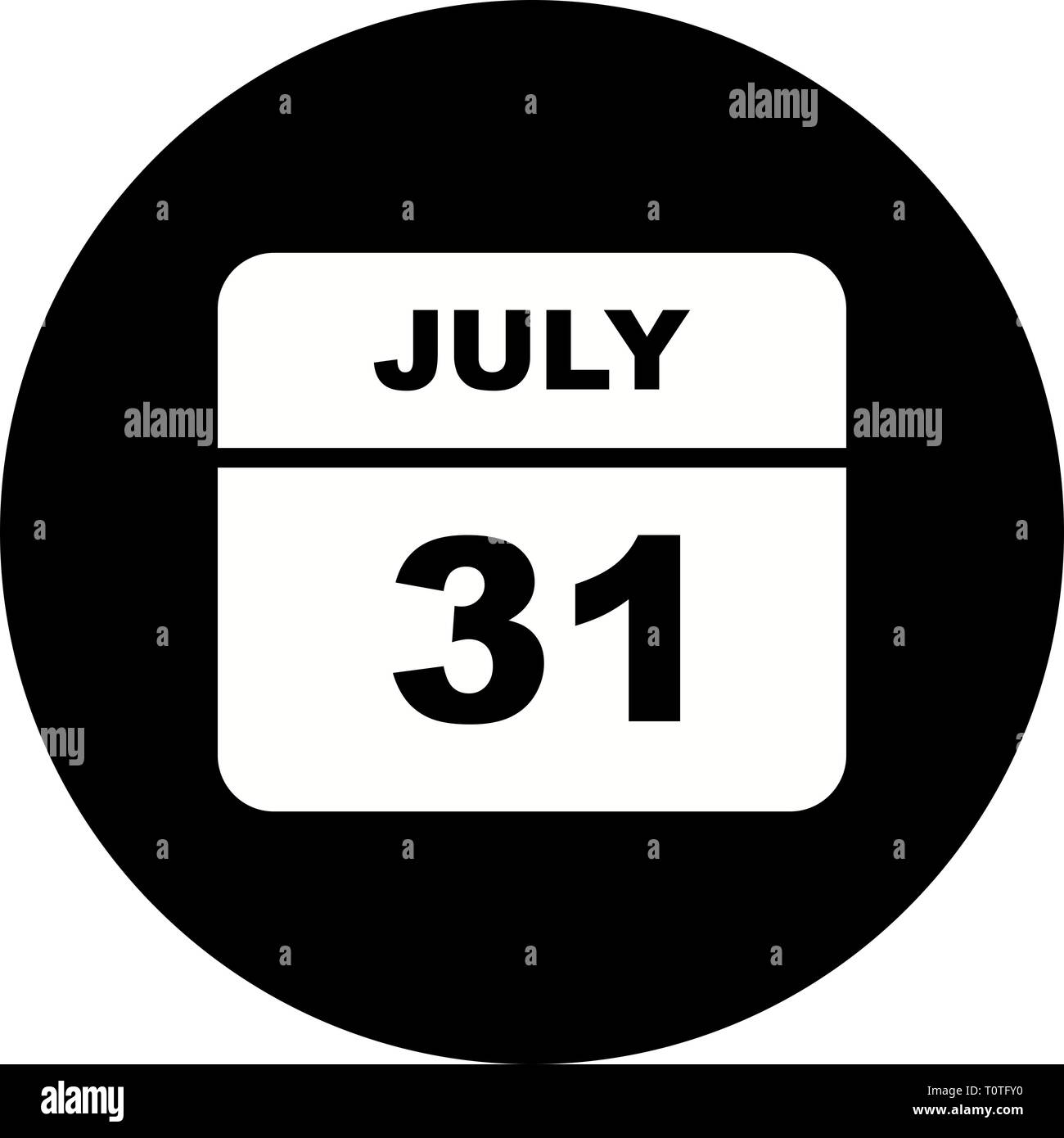 July 31st Date on a Single Day Calendar Stock Photo - Alamy
