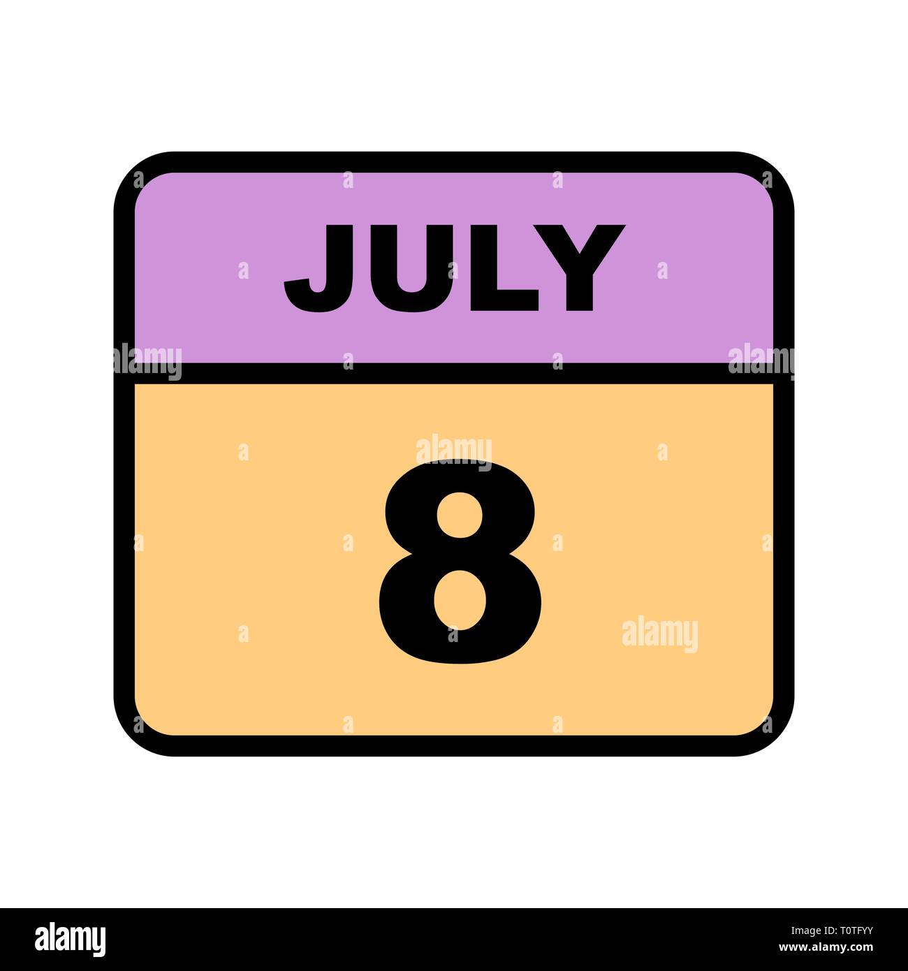 8th july calendar hi-res stock photography and images - Alamy