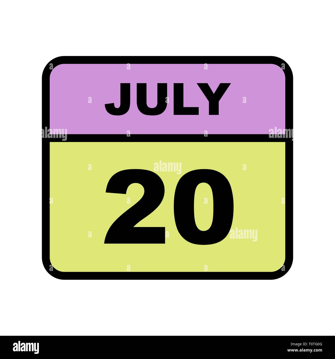 July 20th Date on a Single Day Calendar Stock Photo - Alamy