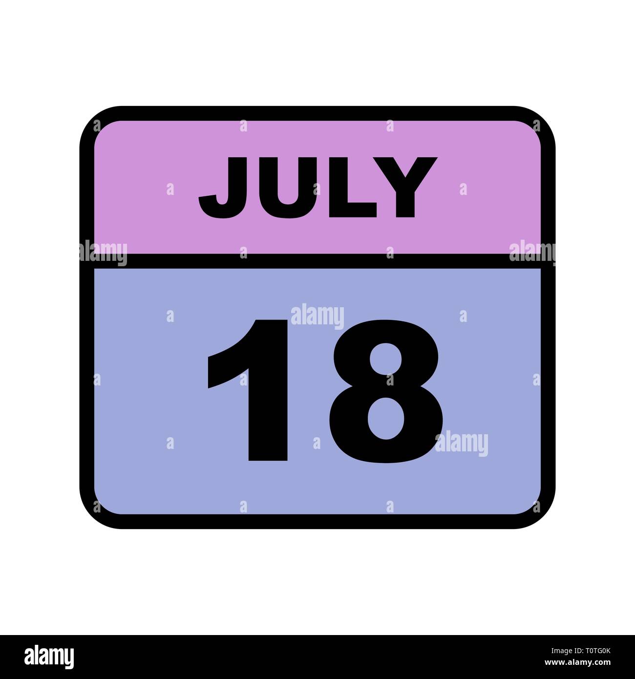 July 18th Date on a Single Day Calendar Stock Photo - Alamy
