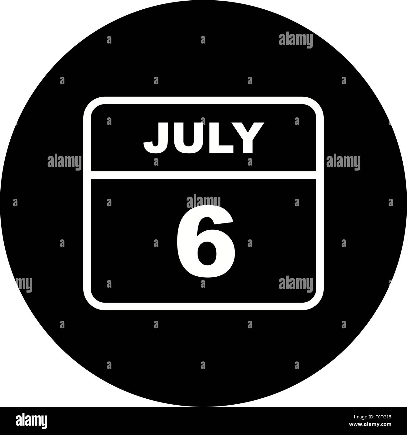 July 6th Date on a Single Day Calendar Stock Photo - Alamy