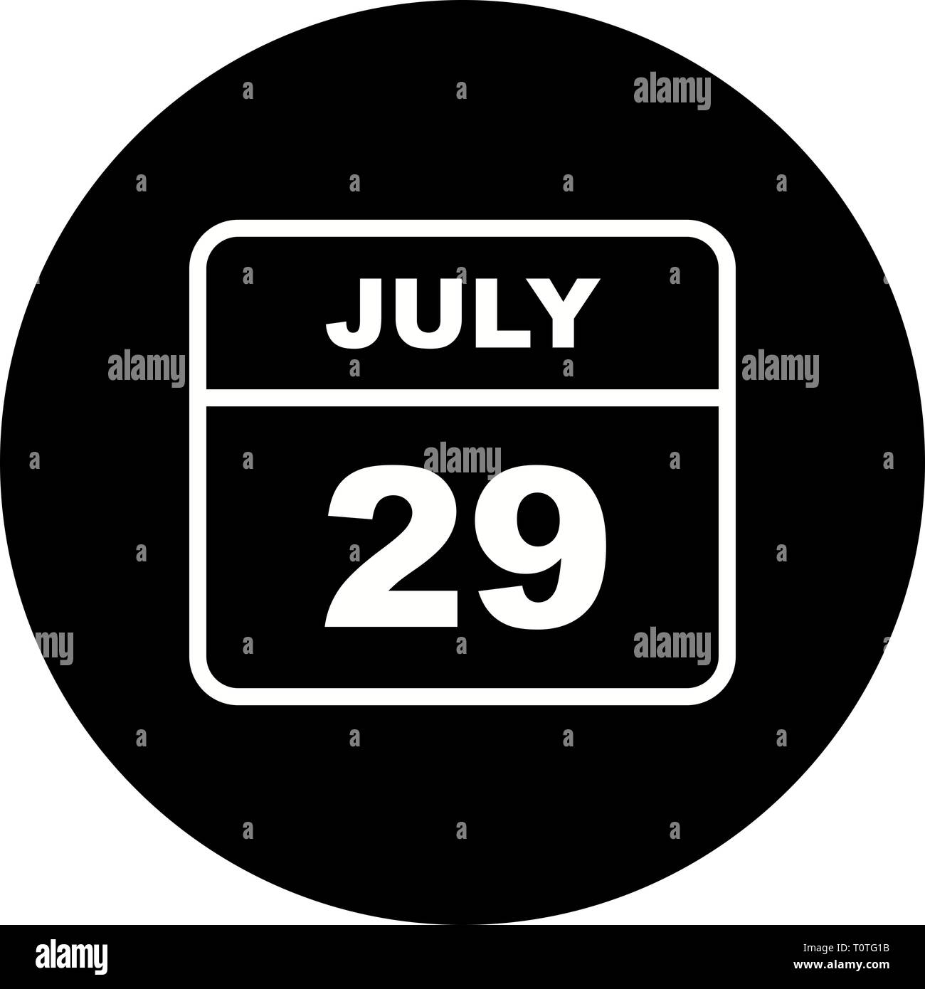 July 29th Date on a Single Day Calendar Stock Photo - Alamy
