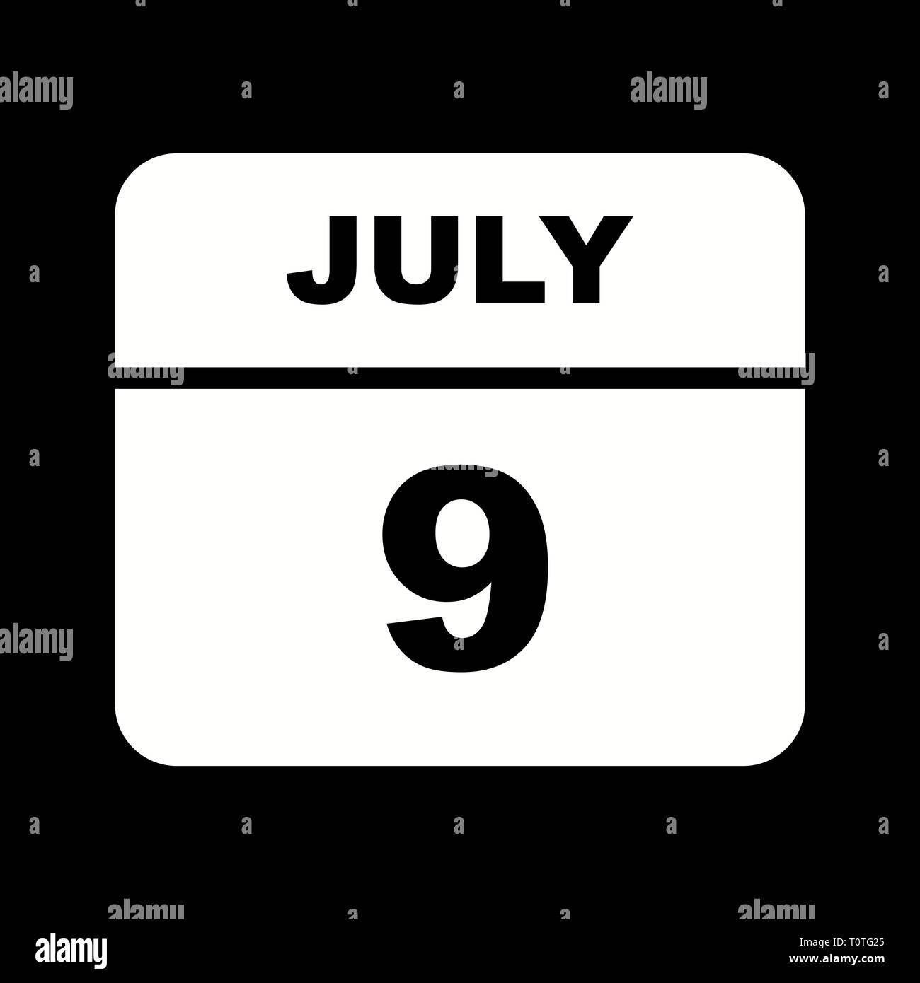 July 9th Date on a Single Day Calendar Stock Photo - Alamy
