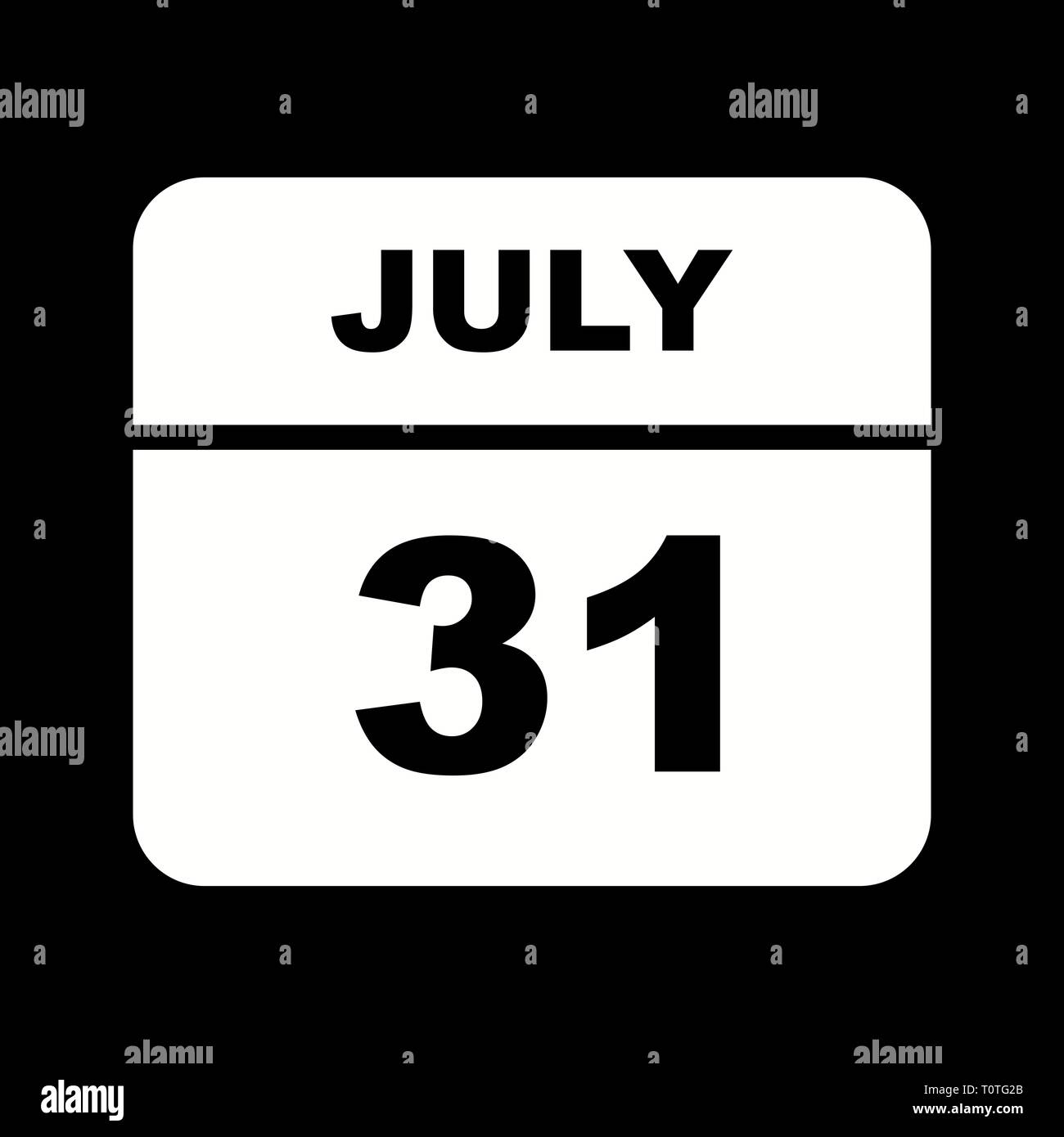 July 31st Date on a Single Day Calendar Stock Photo - Alamy