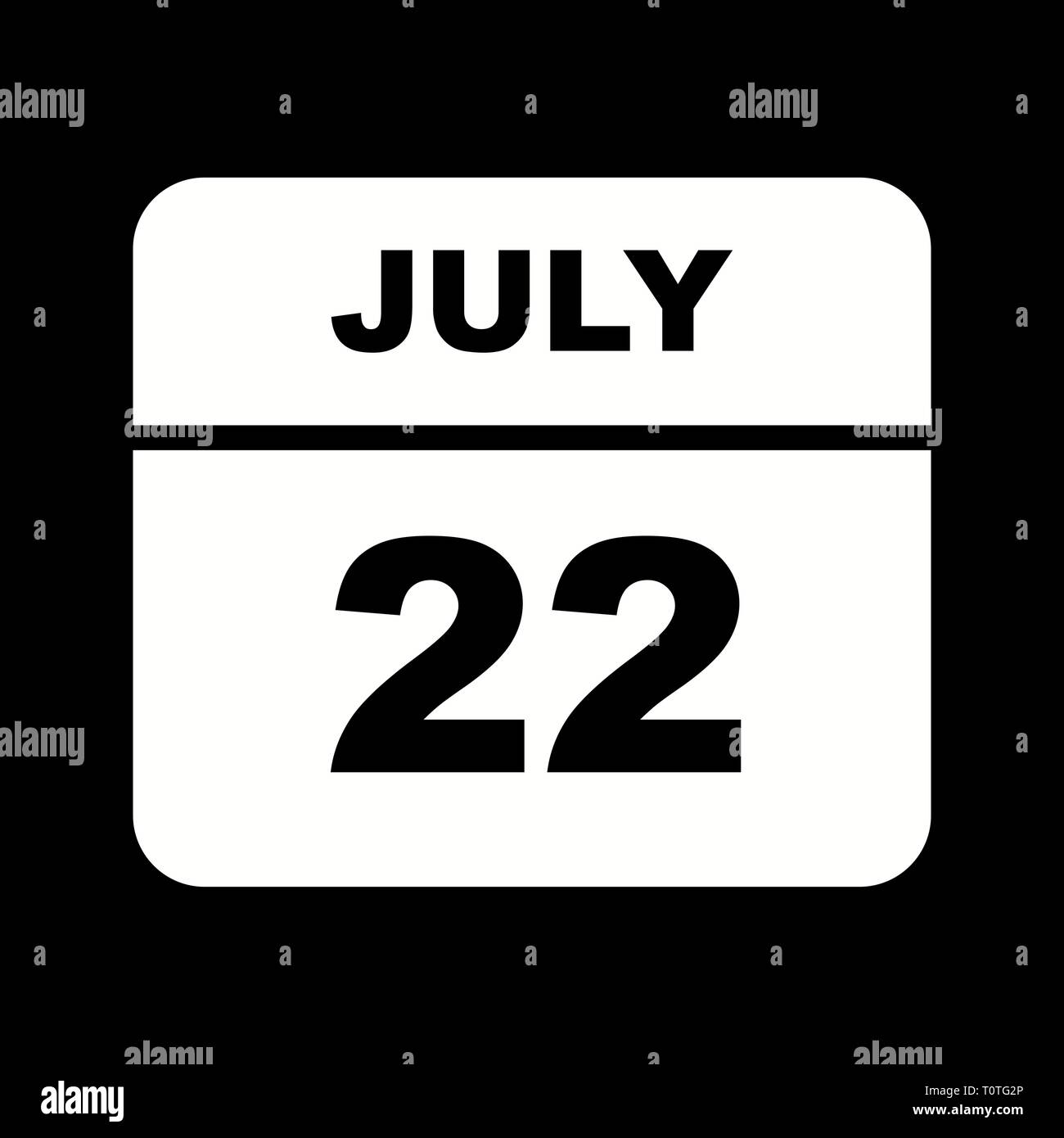 July 22nd Date on a Single Day Calendar Stock Photo - Alamy